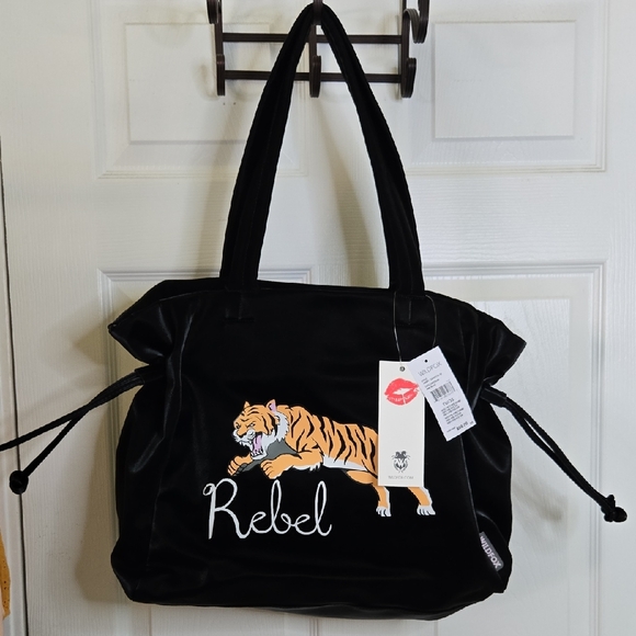 Wildfox | Bags | Nwt Rebel Black Tote Bag With Tiger Design | Poshmark